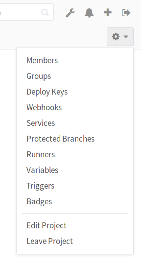 Import export · Settings · Project · User · Help · GitLab